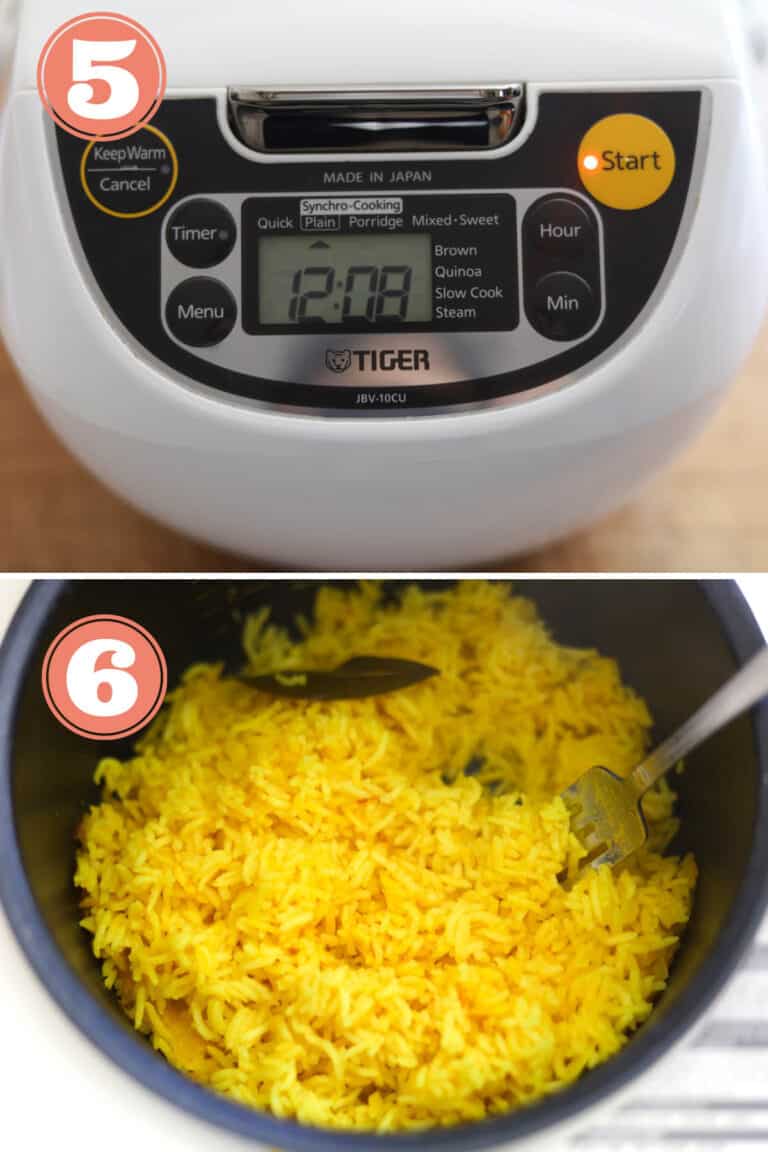Easy Rice Cooker Turmeric (Yellow) Rice - A Peachy Plate