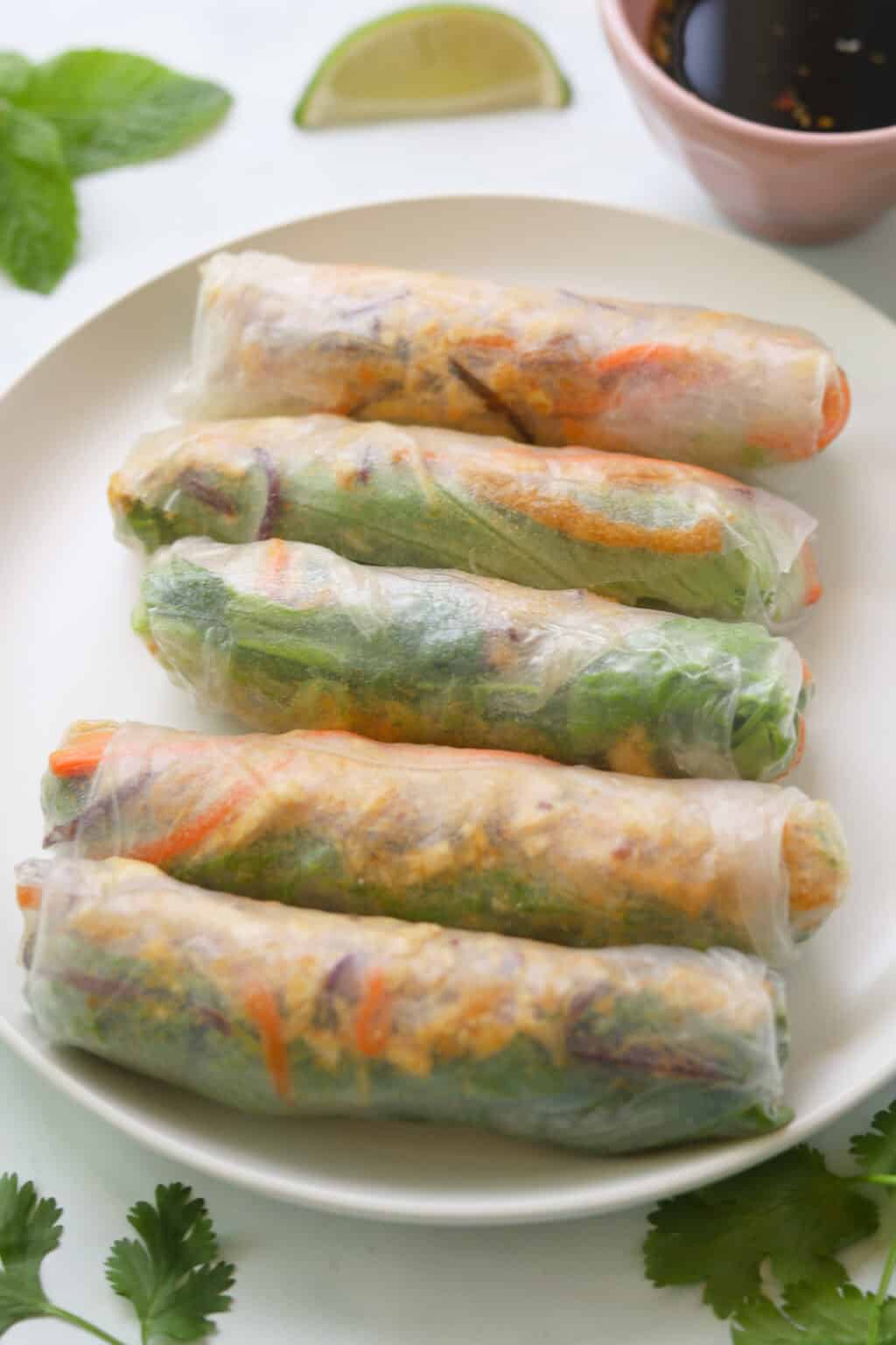 Bi Cuon Chay (Vietnamese Vegetarian Tofu Spring Rolls) - A Peachy Plate
