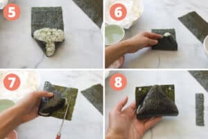 How to Make Japanese Onigiri Rice Triangles (Rice Wrapped with Seaweed ...