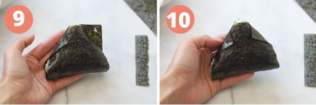 How to Make Japanese Onigiri Rice Triangles (Rice Wrapped with Seaweed ...