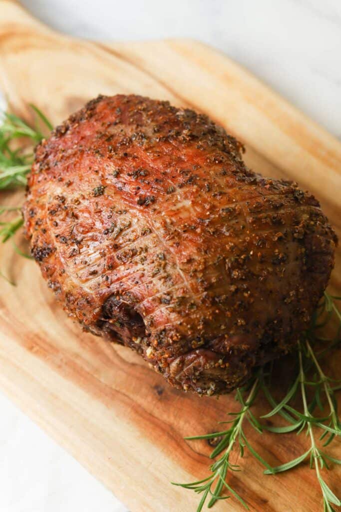 Easy Roasted Lamb with Mint Sauce - A Peachy Plate