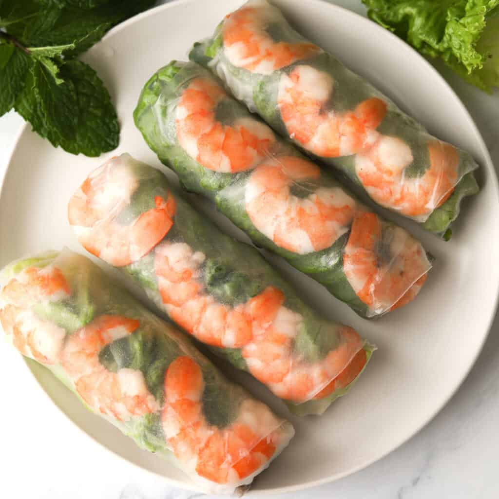 Fresh Vietnamese Pork and Shrimp Spring Rolls (Goi Cuon) - A Peachy Plate