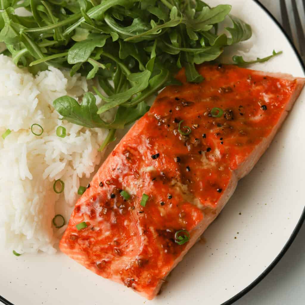 Oven Baked Honey Soy Glazed Salmon - A Peachy Plate