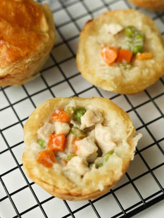 Mini Chicken Pot Pie with Puff Pastry - A Peachy Plate