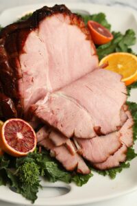 Oven Baked Bone In Ham with Honey Glaze - A Peachy Plate