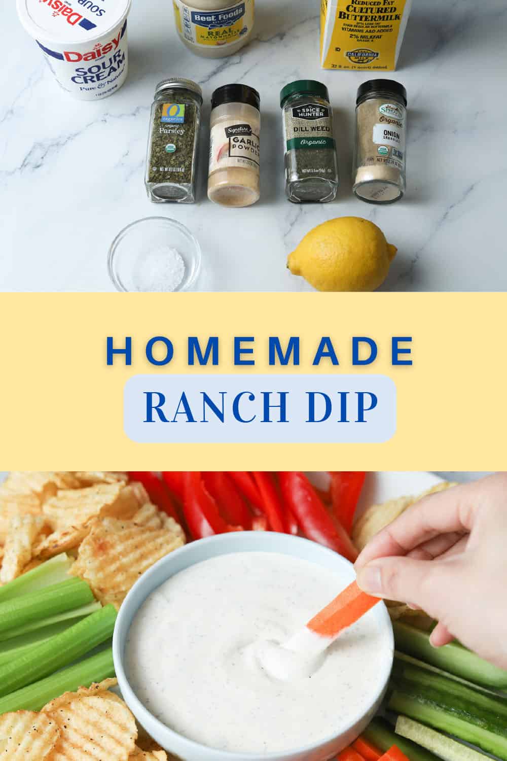 Homemade Ranch Dip for Chips and Veggies - A Peachy Plate