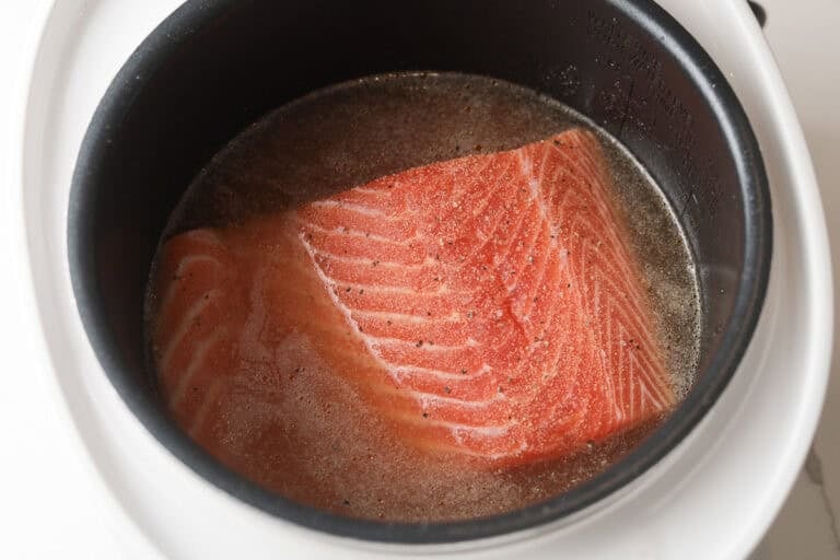 Easy Salmon Rice Cooker-One Pot Recipe - A Peachy Plate